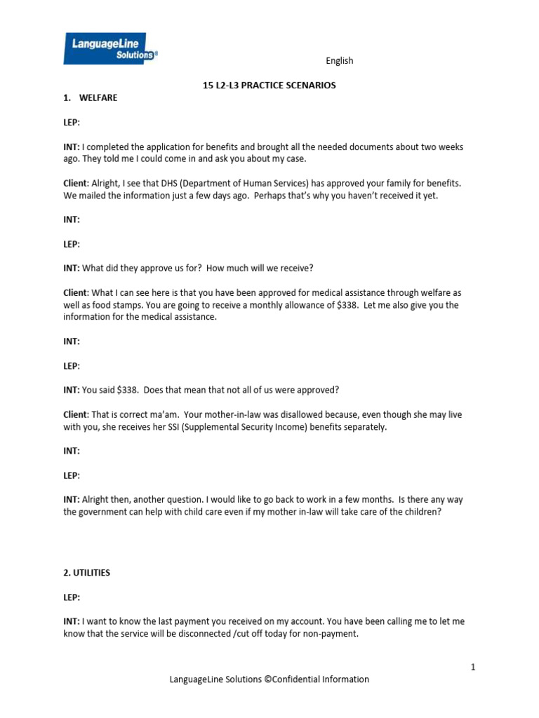 #6 - 15 l2-l3 Practice Scenarios-Eng - 2018 | PDF | Supplemental ...