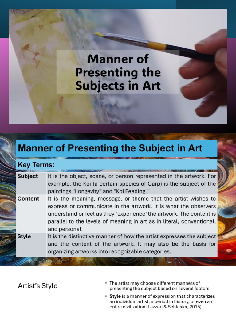 Manner of Presenting The Subjects in Art 25 Upload | PDF | The Arts ...