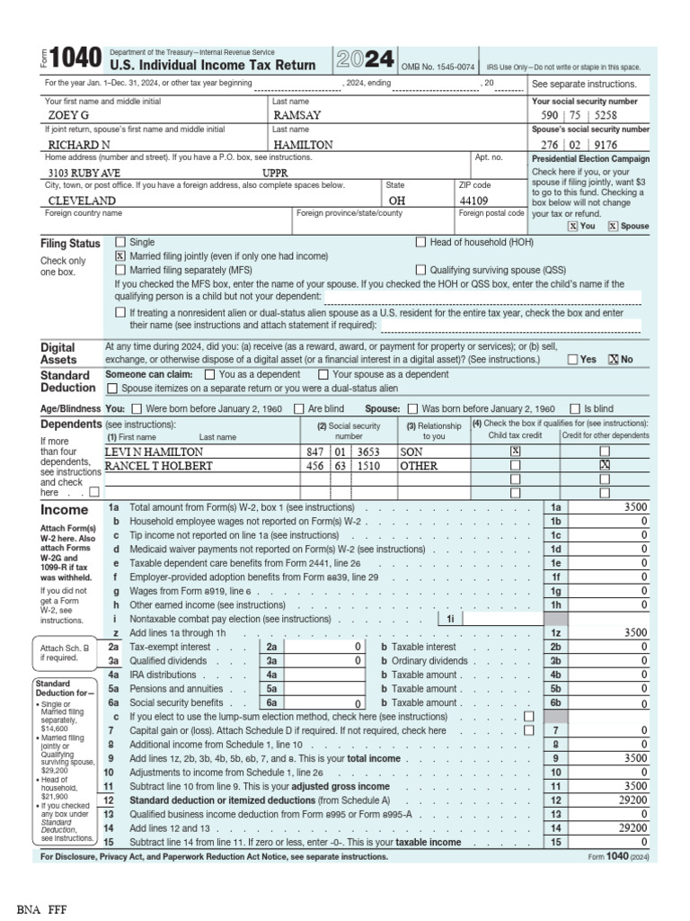 U.S. Individual Income Tax Return: Filing Status | PDF | Irs Tax Forms ...