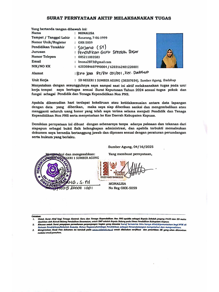 GKK-5059 Surat Aktif Monalisa | PDF