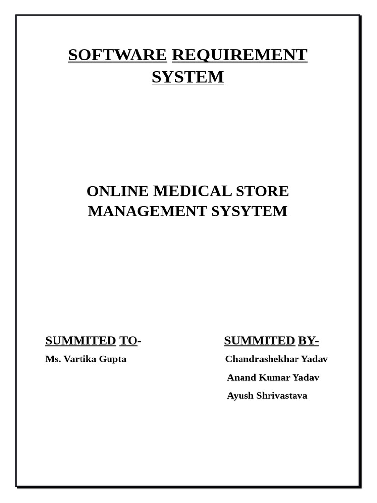 Srs Medical Store | PDF | Databases | Business