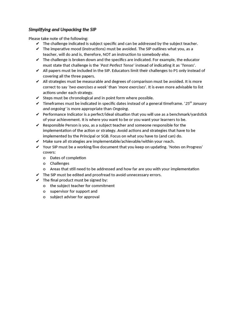 Simplifying and Unpacking The SIP.2025 Sample | PDF | Human ...