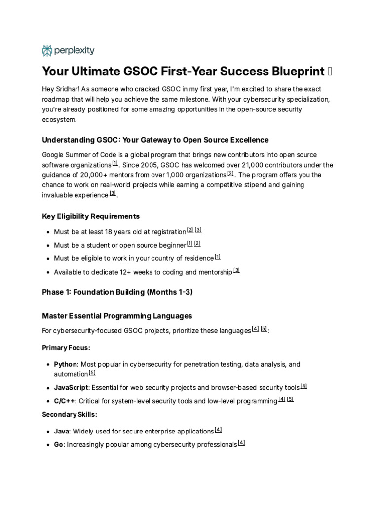 Your Ultimate GSOC First-Year Success Blueprint ? | PDF | Computer Security | Security