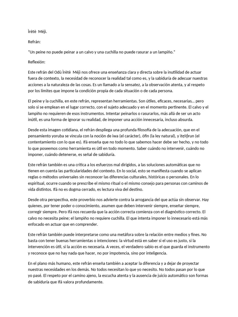 Baba Ìrètè Méjì | PDF | Sabiduría