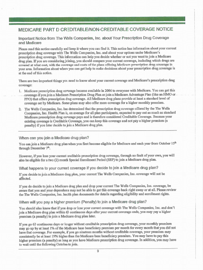 Medicare Part D Coverage Notice | PDF