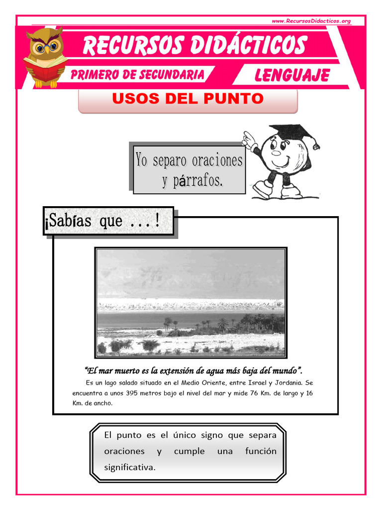 Usos Del Punto para Primero de Secundaria | PDF