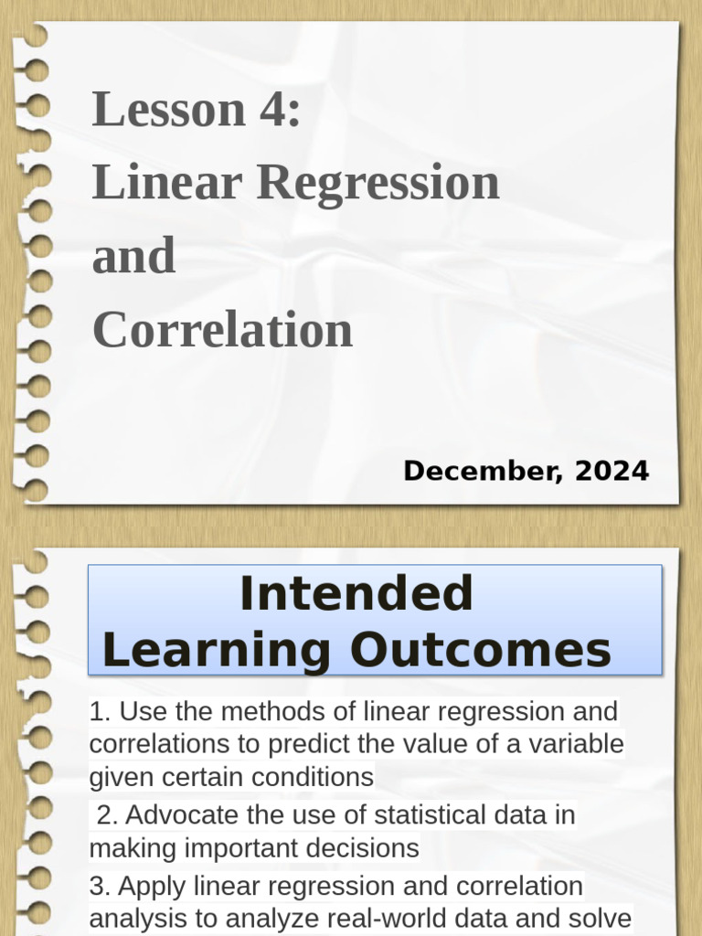 Linear Regression and Correlation | PDF | Regression Analysis | Linear Regression