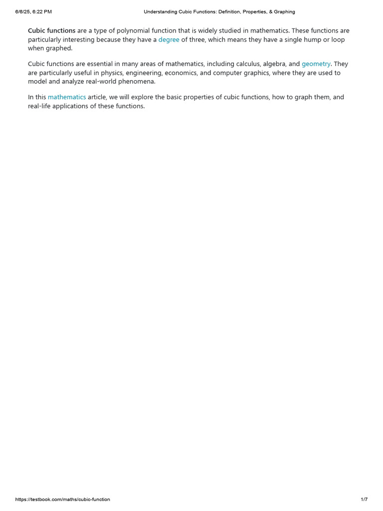 Understanding Cubic Functions - Definition, Properties, & Graphing ...