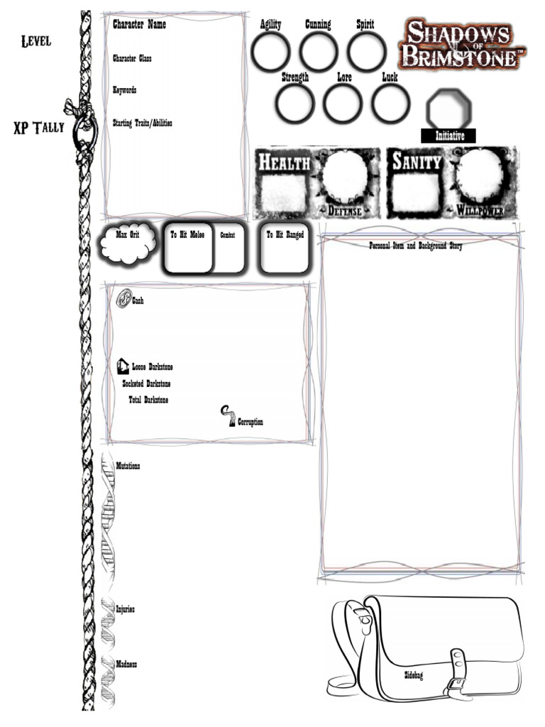 SoB Character Sheet v3 | PDF
