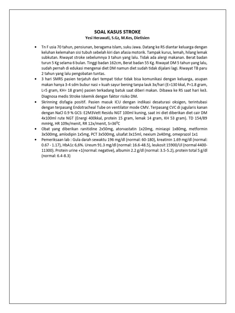 Contoh Soal Kasus Stroke Iskemik | PDF