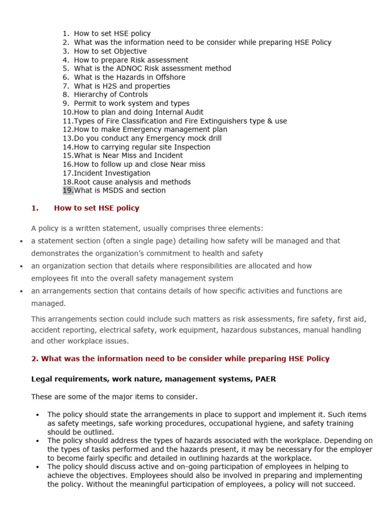 ADNOC Risk Assessment and HSE Policy Guide | PDF | Risk | Risk Assessment