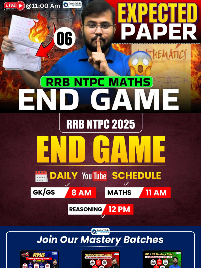 RRB NTPC Maths End Game 06 | PDF