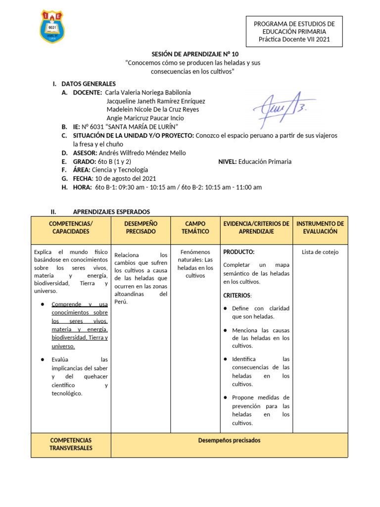 Sesión 10 Cyt - 10 - 08 Ok | PDF | Aprendizaje | Maestros