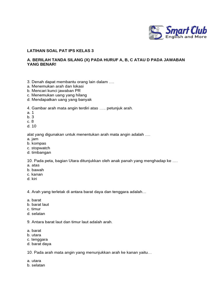 Latihan Soal Pat Ips Kelas 3 | PDF