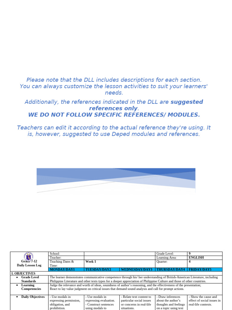 Q4-English 9 DLL | PDF | Thought | Learning