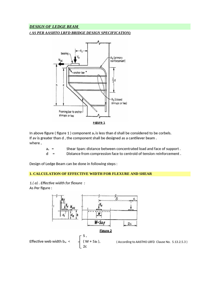 Ledge and Corbel Beam Design Guide | PDF | Bending | Beam (Structure)