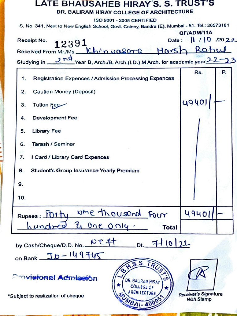 Fee Reciept | PDF