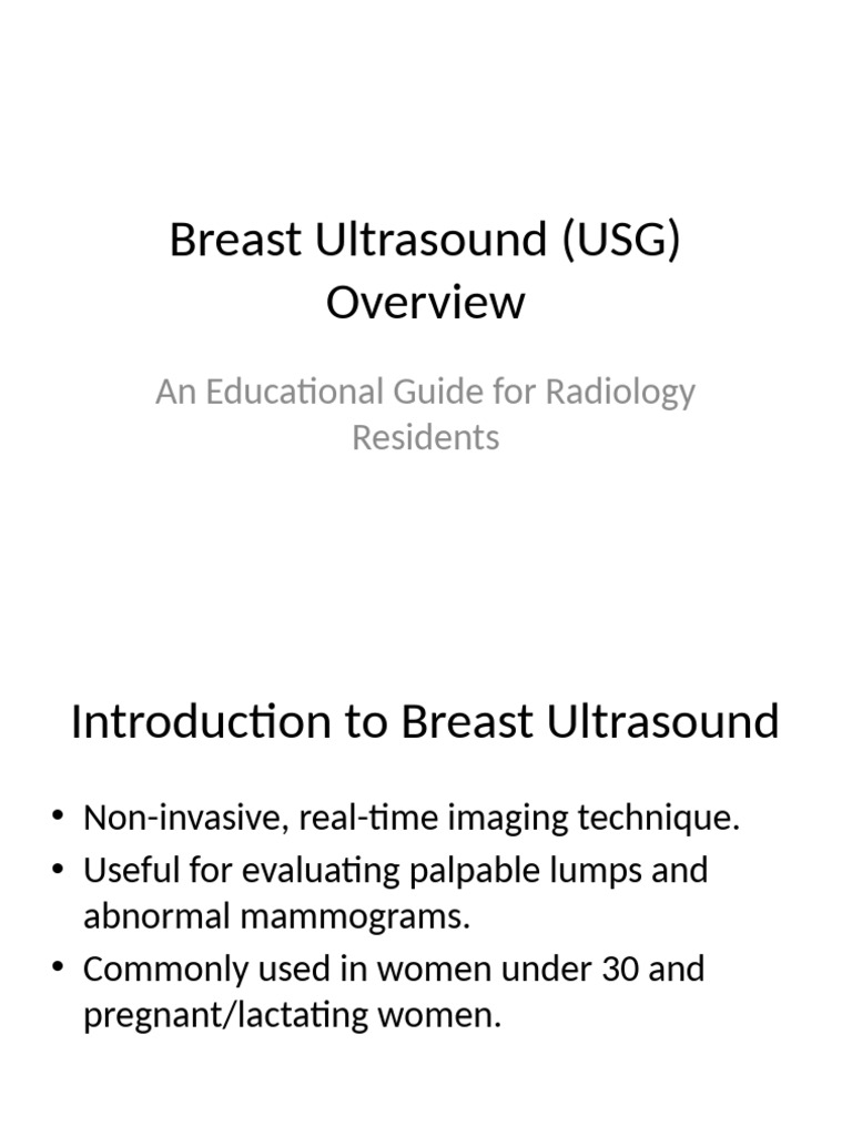 Breast USG Overview Presentation | PDF