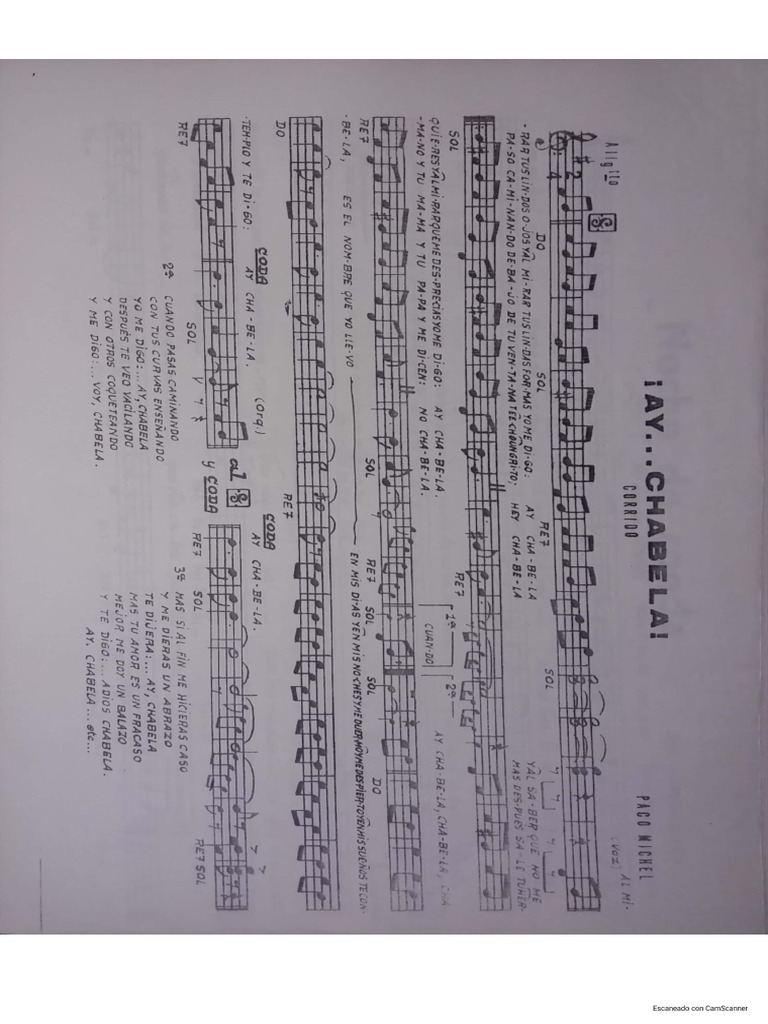 ¡Ay ... Chabela! (Partitura) | PDF