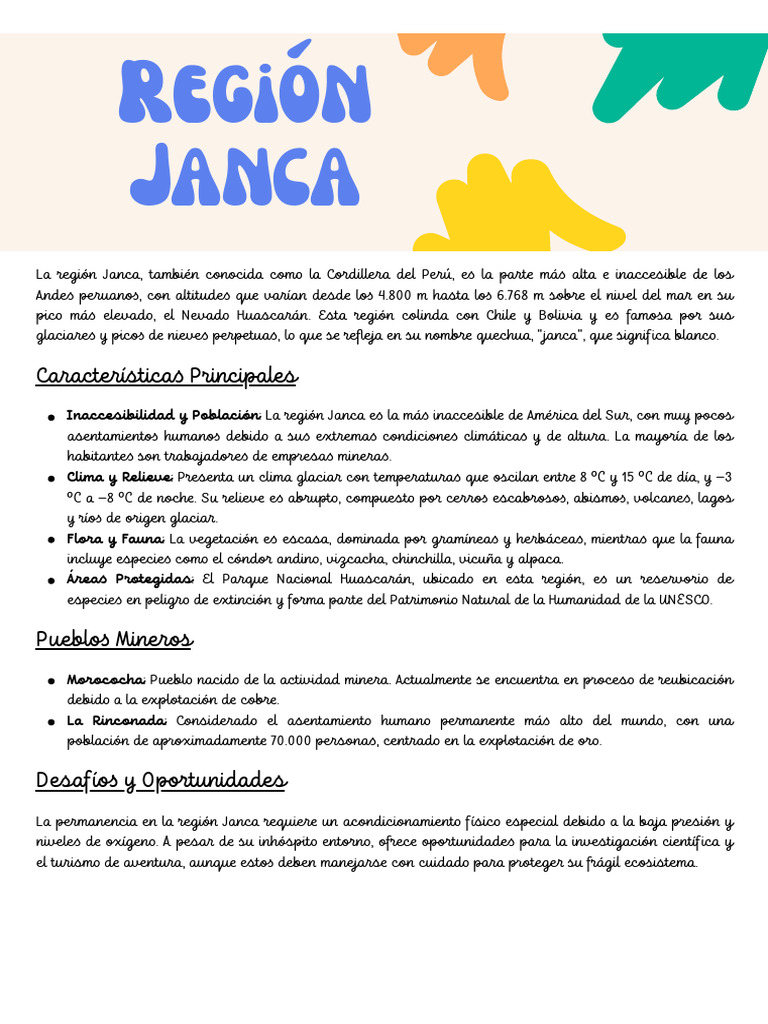 Resumen de La Región Janca | PDF