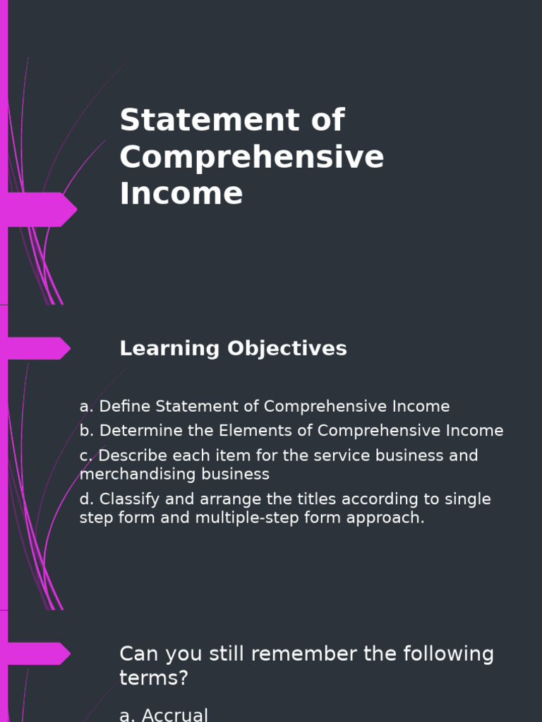 Statement of Comprehensive Income | PDF | Accrual | Expense