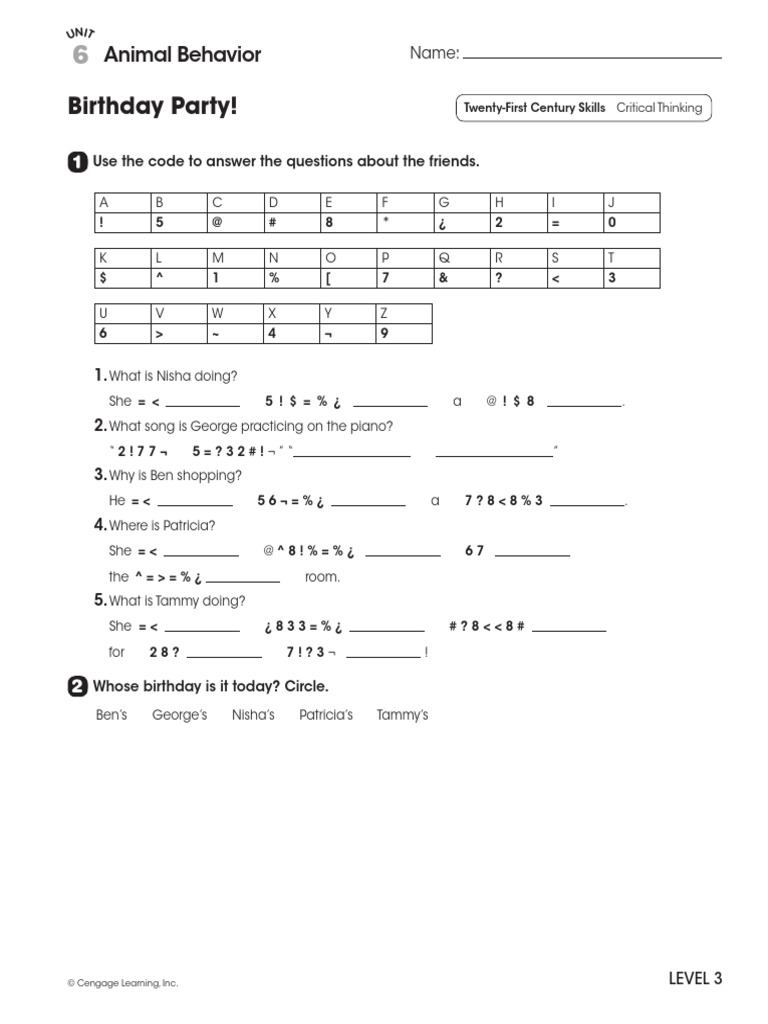 Look Ame l3 Worksheet 3.6 | PDF