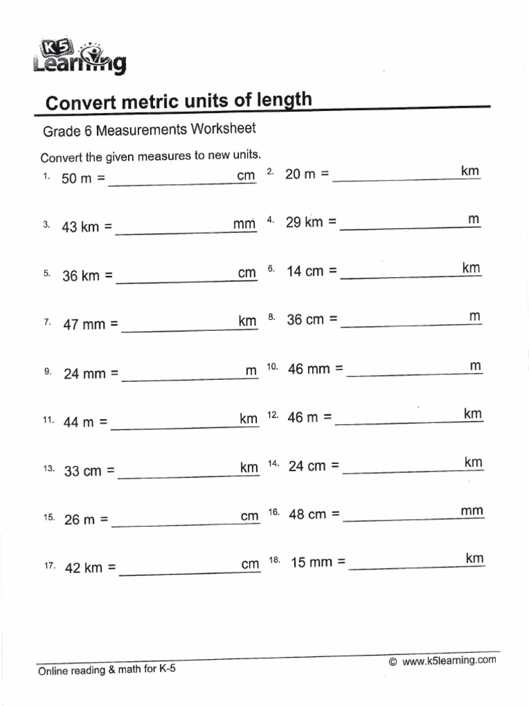 Converting Metric Units of Measurement | PDF