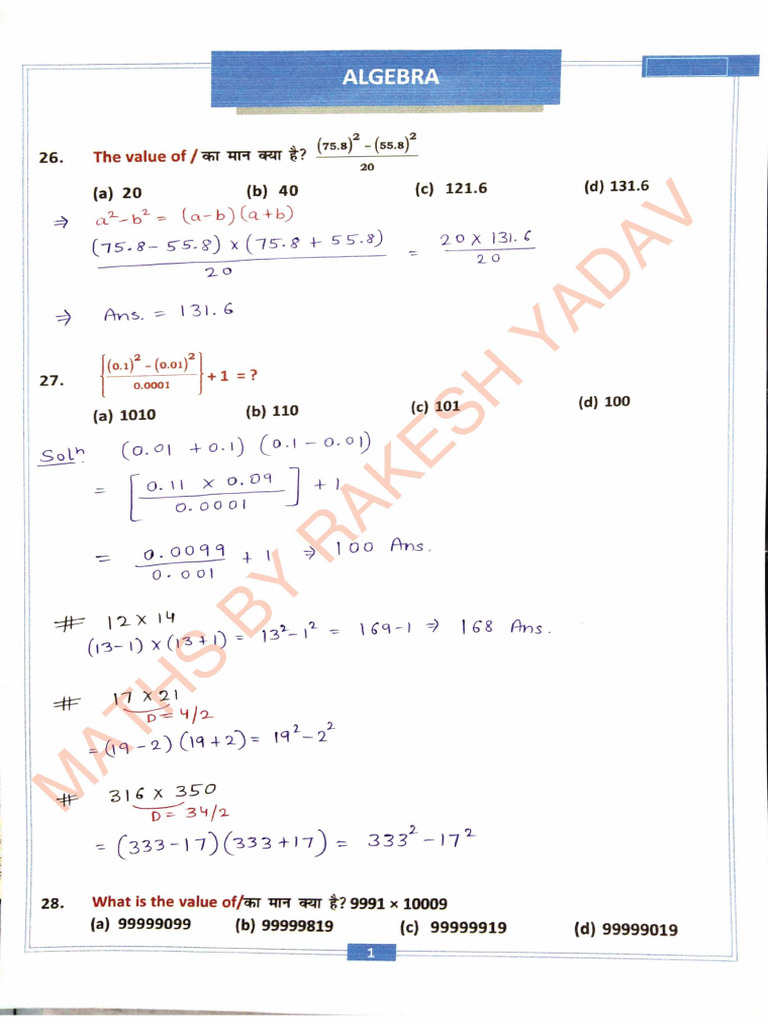 Algebra Notes 20-09 | PDF