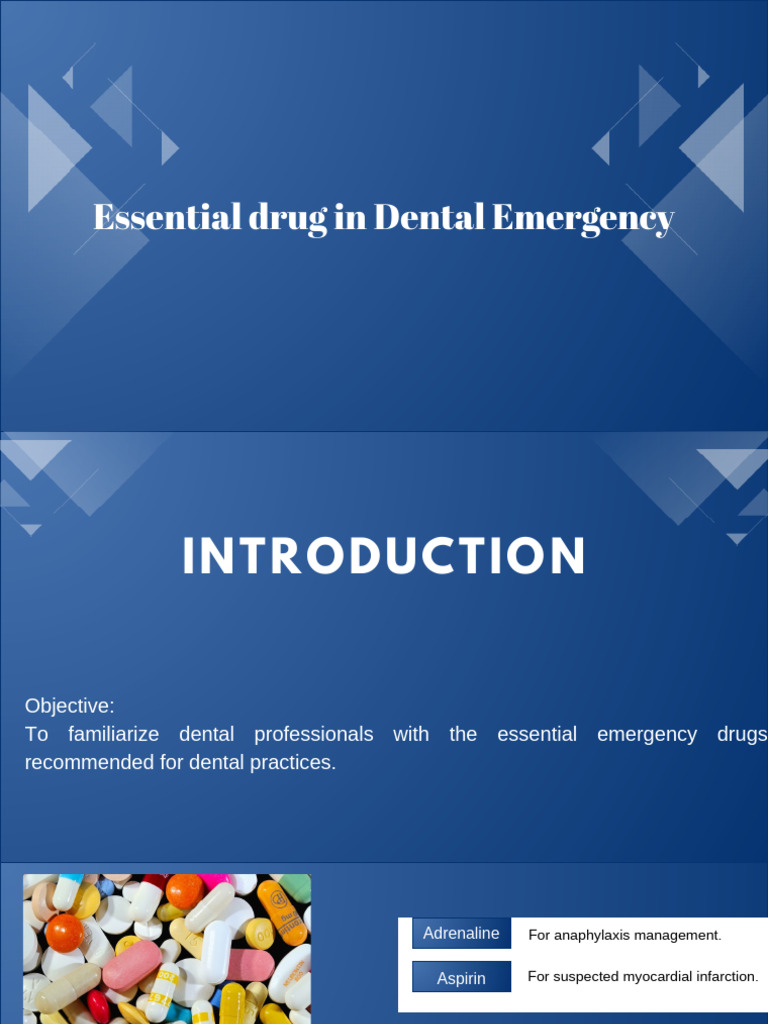 Essential Emergency Drugs for Dentists | PDF | Hypoglycemia | Aspirin