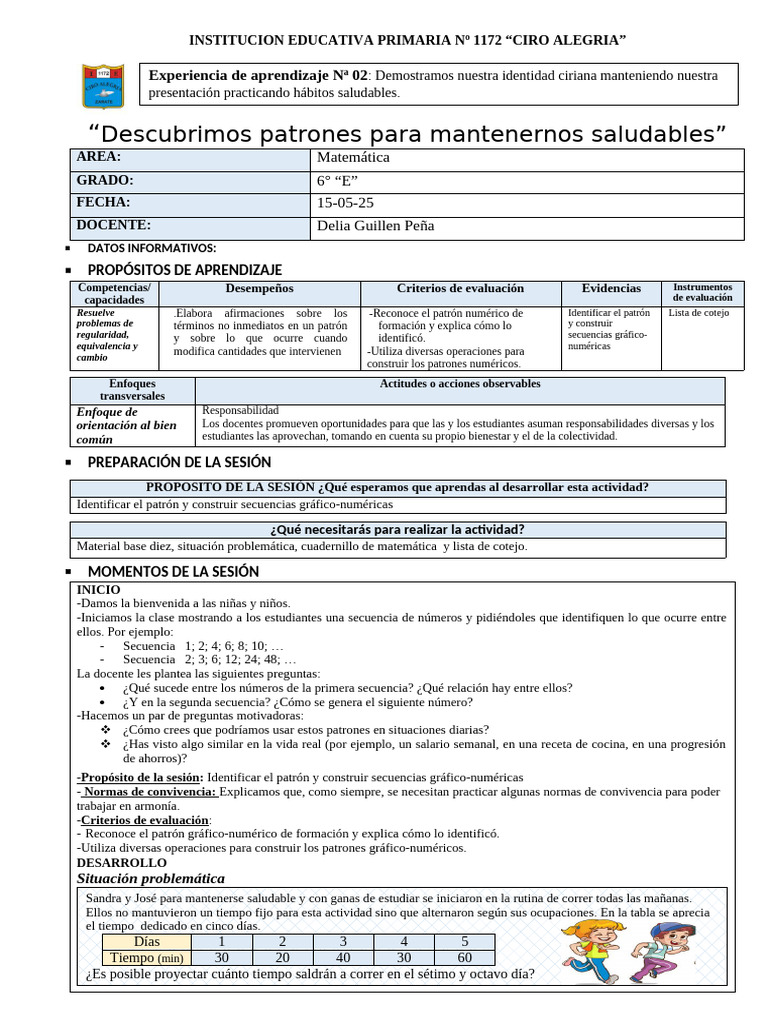 Matemática 8 Patrones Numéricos | PDF | Aprendizaje