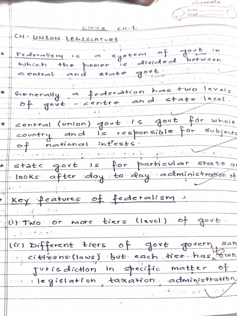 Class 10 Icse Civics CH 1 Notes | PDF