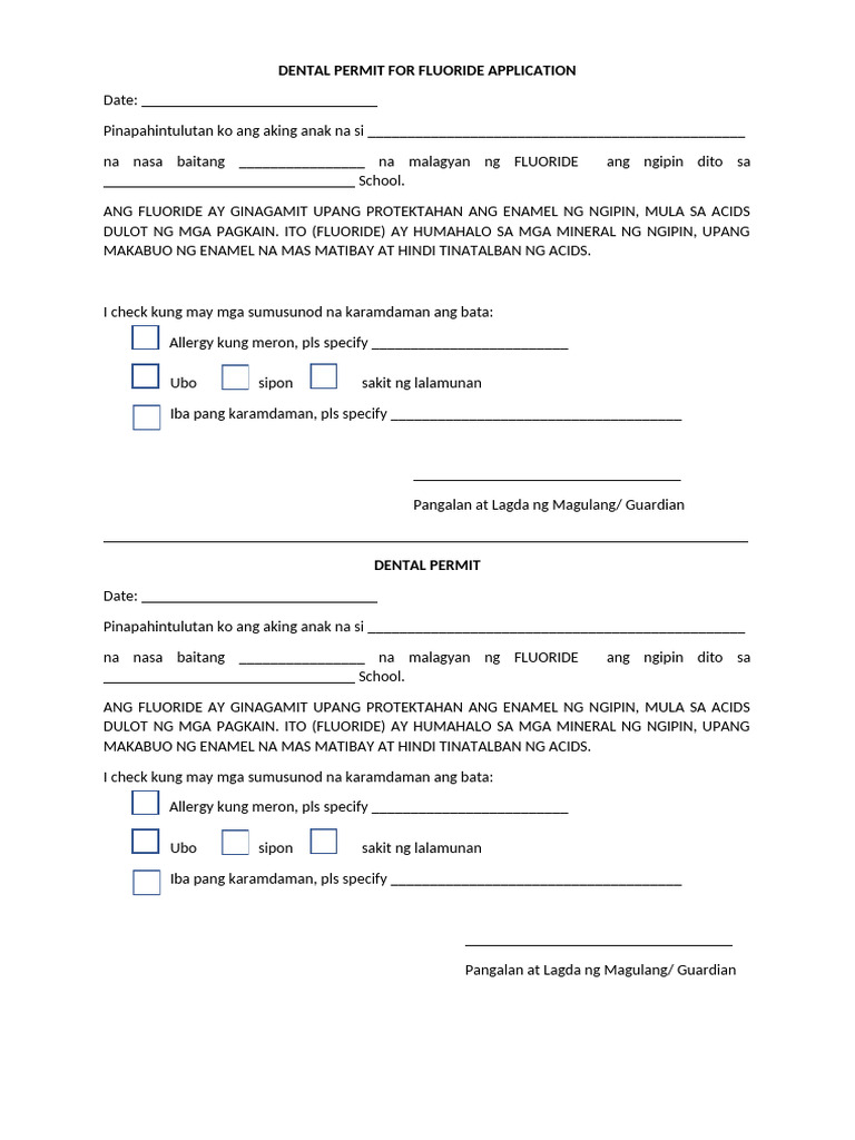 DENTAL PERMIT Fluoride 2025 March | PDF