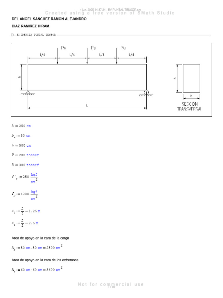Análisis Estructural de Puntales Tensor | PDF
