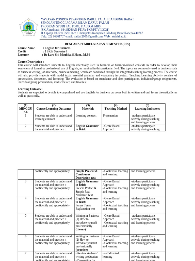 RPS MBS English For Business | PDF | Knowledge | Cognition