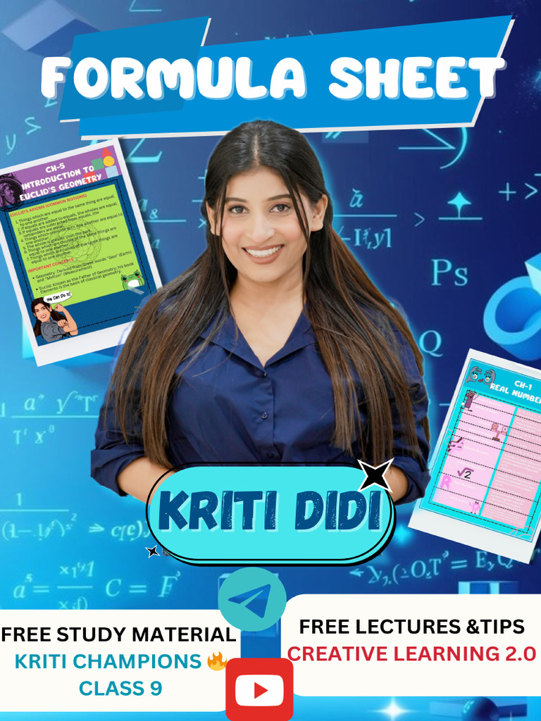 9th Maths Formula Sheet by KRTI DI | PDF
