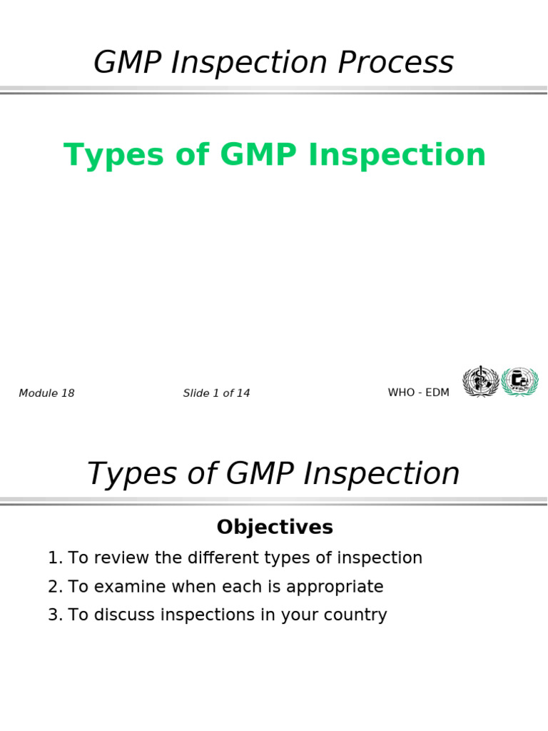 Types of GMP Inspection | PDF | Quality Assurance | Quality
