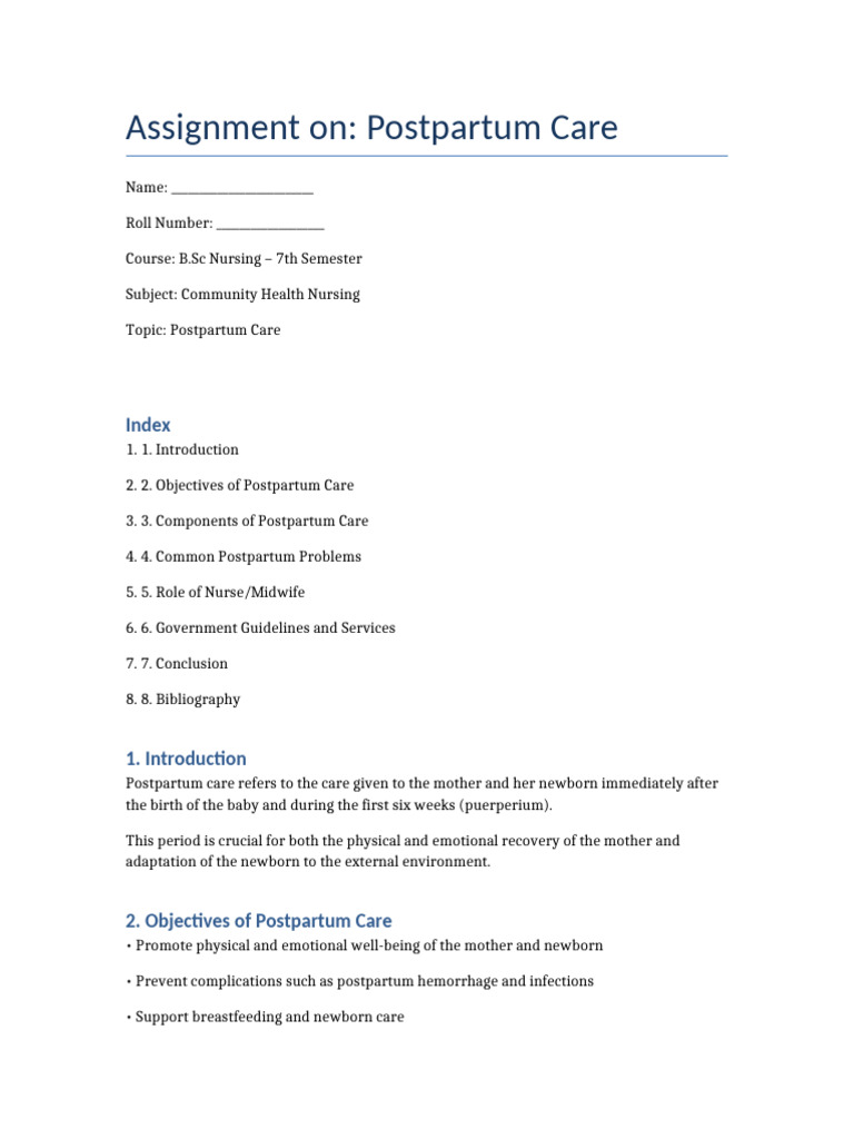 Postpartum Care | PDF | Postpartum Period | Mammalian Pregnancy