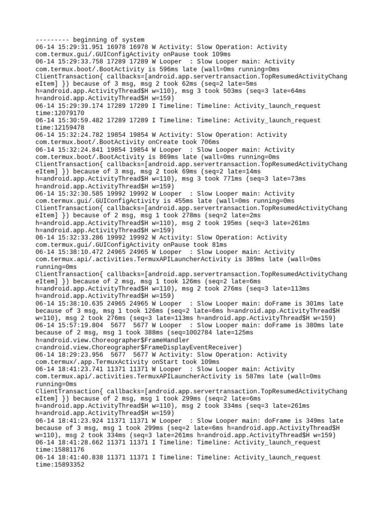 Termux Activity Performance Logs | PDF | Computing Platforms | Software ...