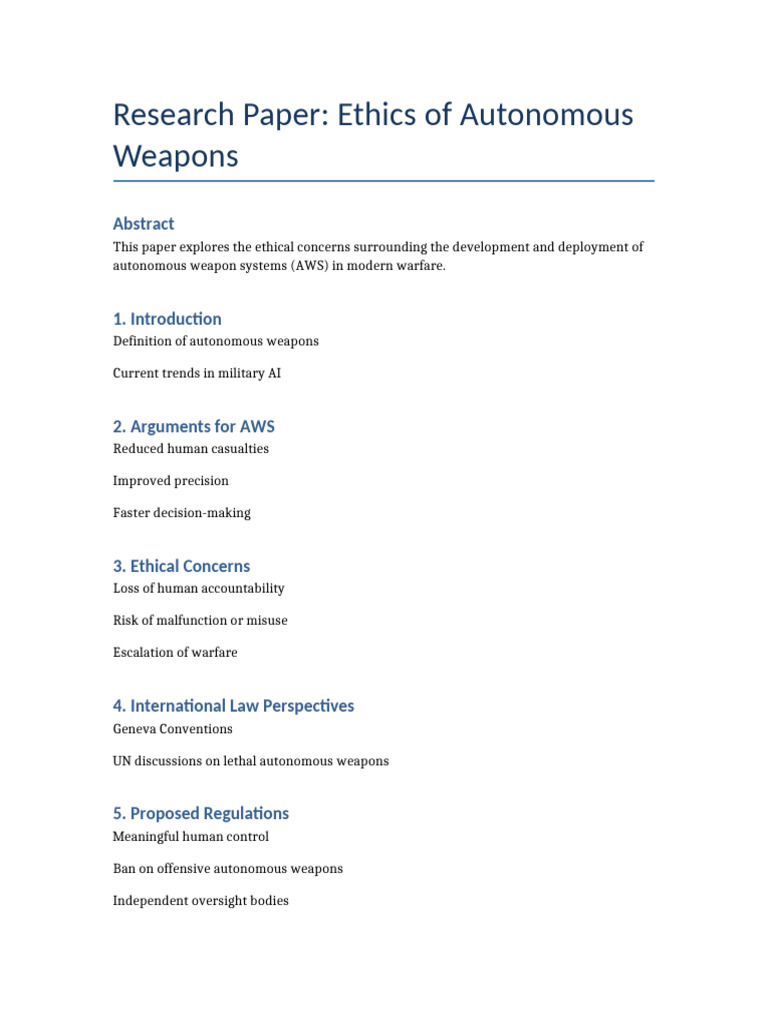 Ethics of Autonomous Weapons | PDF