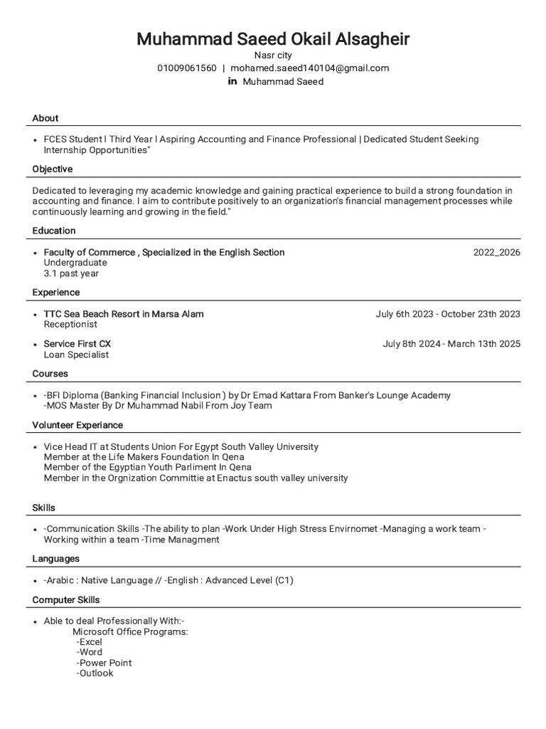 Muhammad - Saeed's CV | PDF