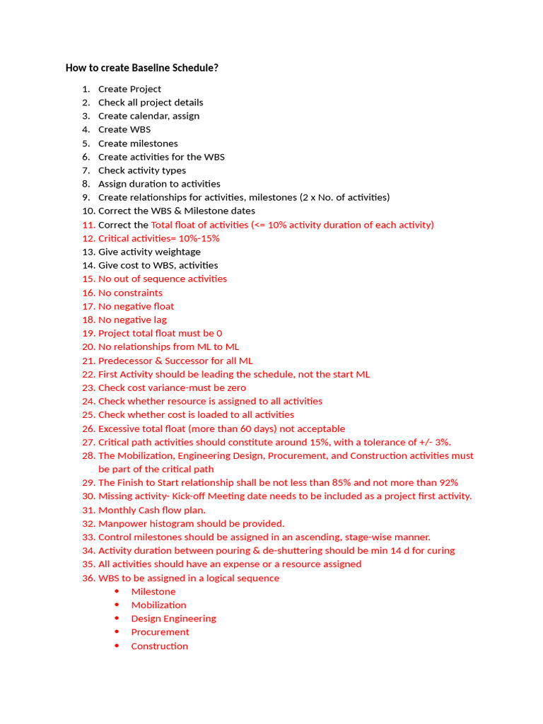 How To Create Baseline Schedule | PDF | Chess Theory | Chess