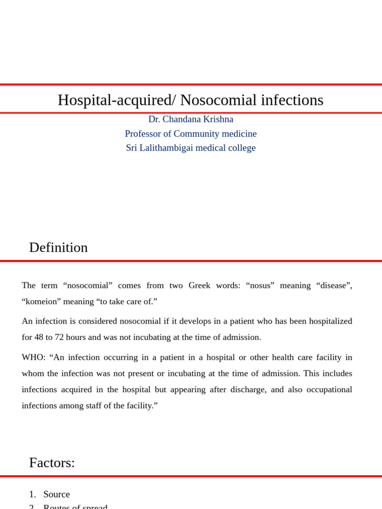 Understanding Nosocomial Infections | PDF | Hospital Acquired Infection ...