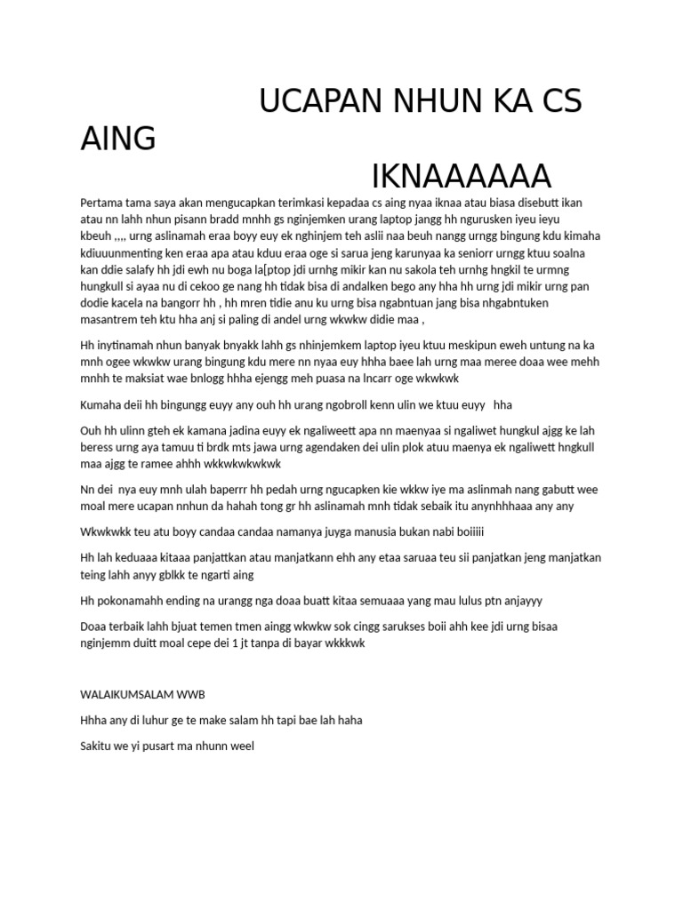 Ucapan Nhun Ka CS Aing | PDF