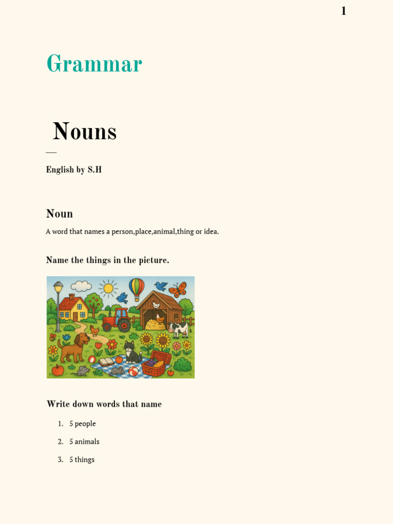 Grammar Chapter 1. Nouns | PDF