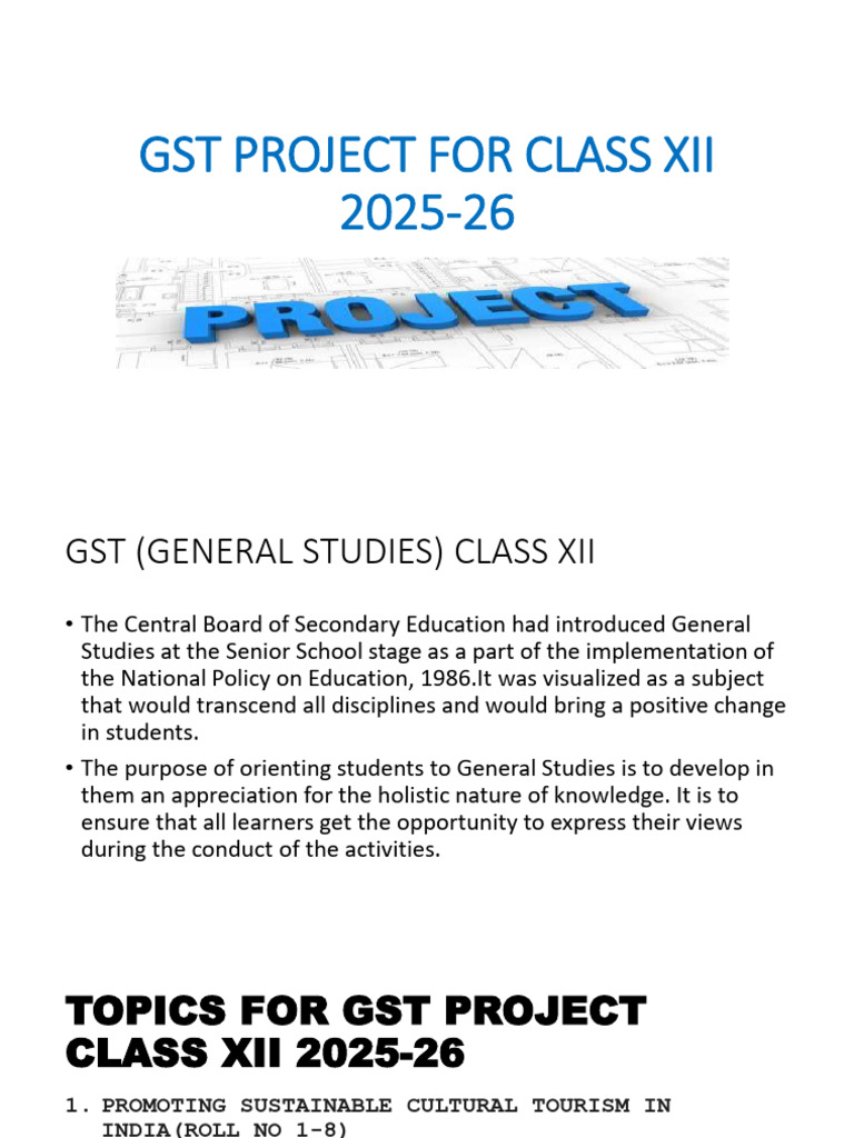 GST Project For Class Xii 25-26 | PDF