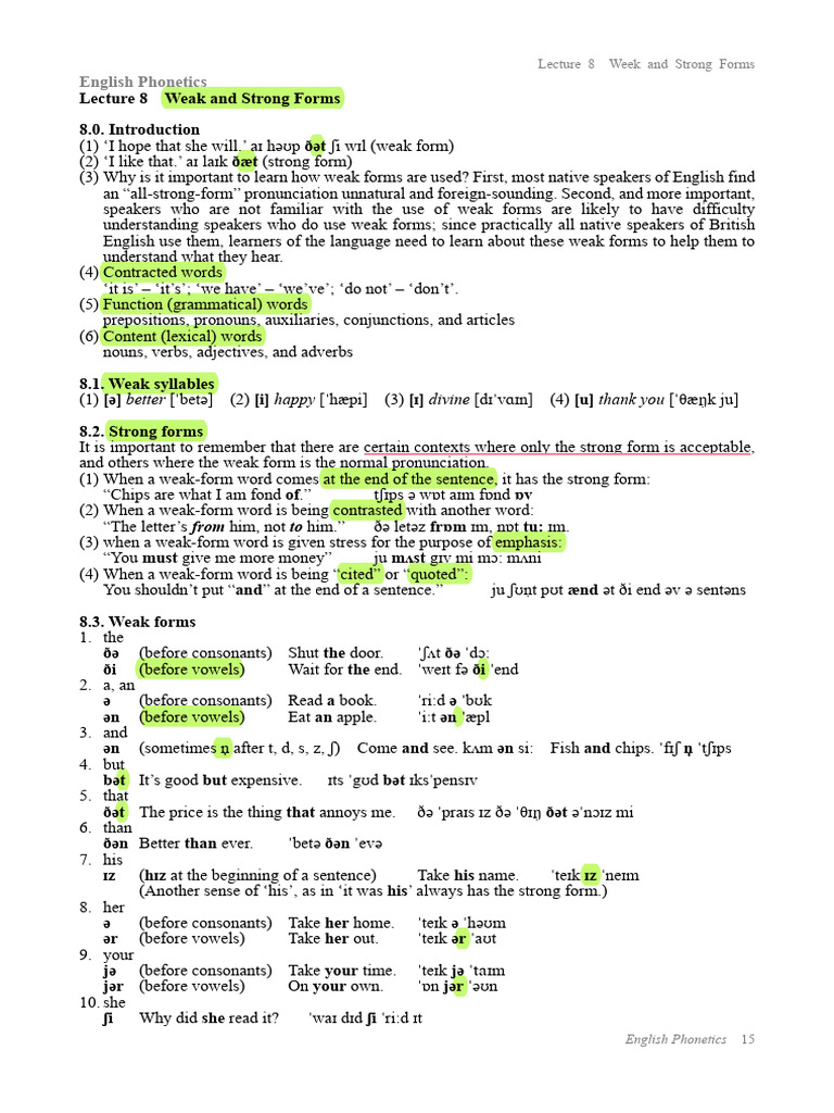 English Phonetics 08 - Notes | PDF | English Language | Linguistic Typology