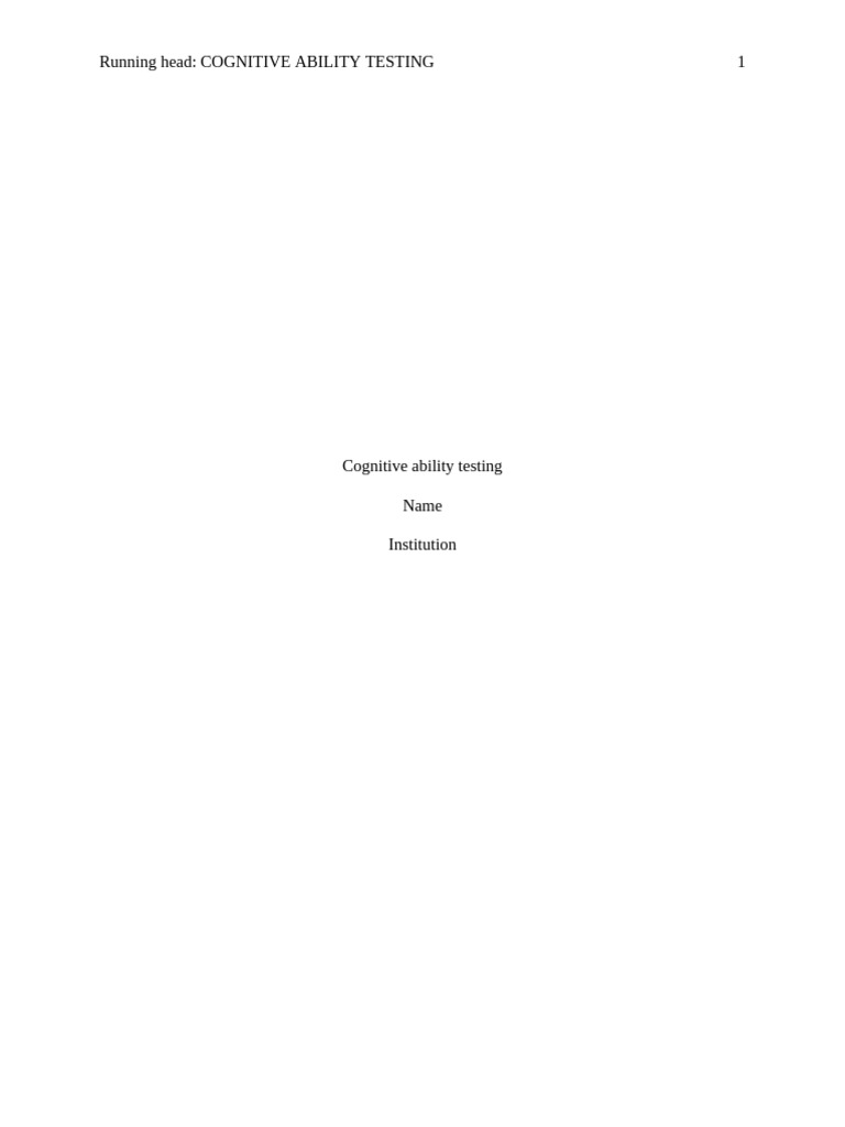 Cognitive Ability Testing | PDF | Leadership | Evaluation