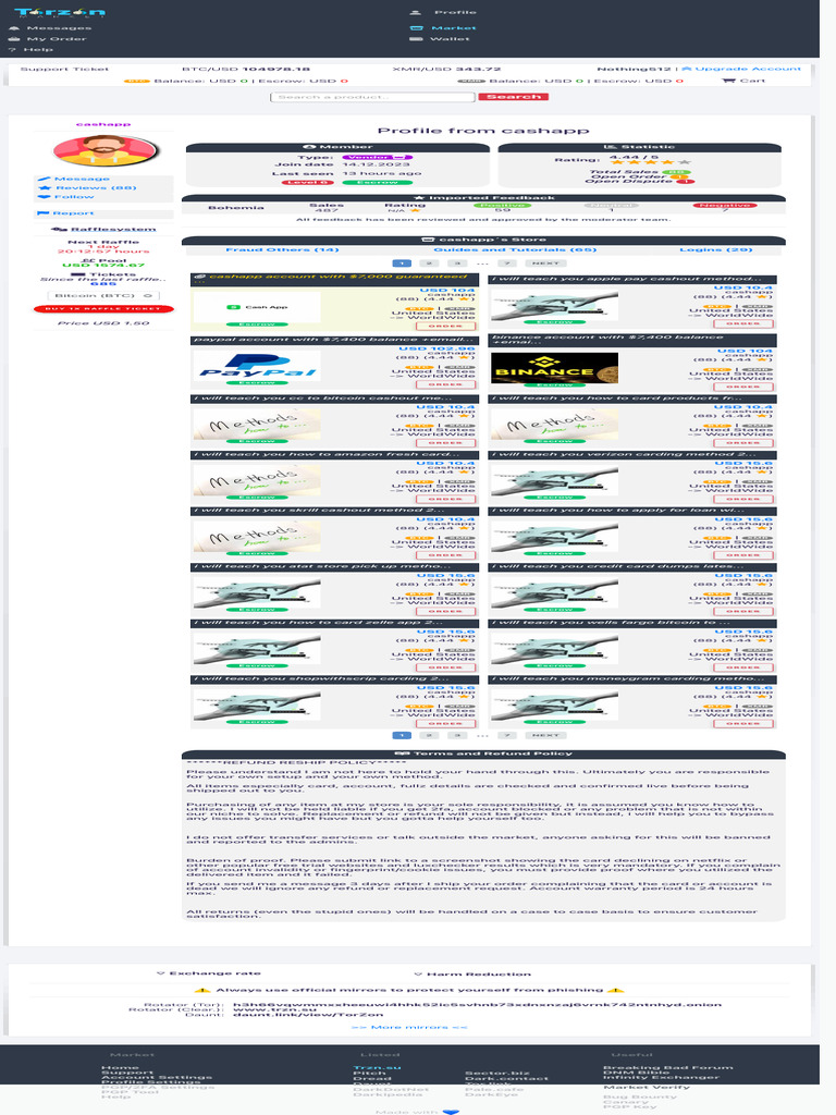 Cashapp TorZon Market (Malik Zohaib Barki) | PDF | Bitcoin