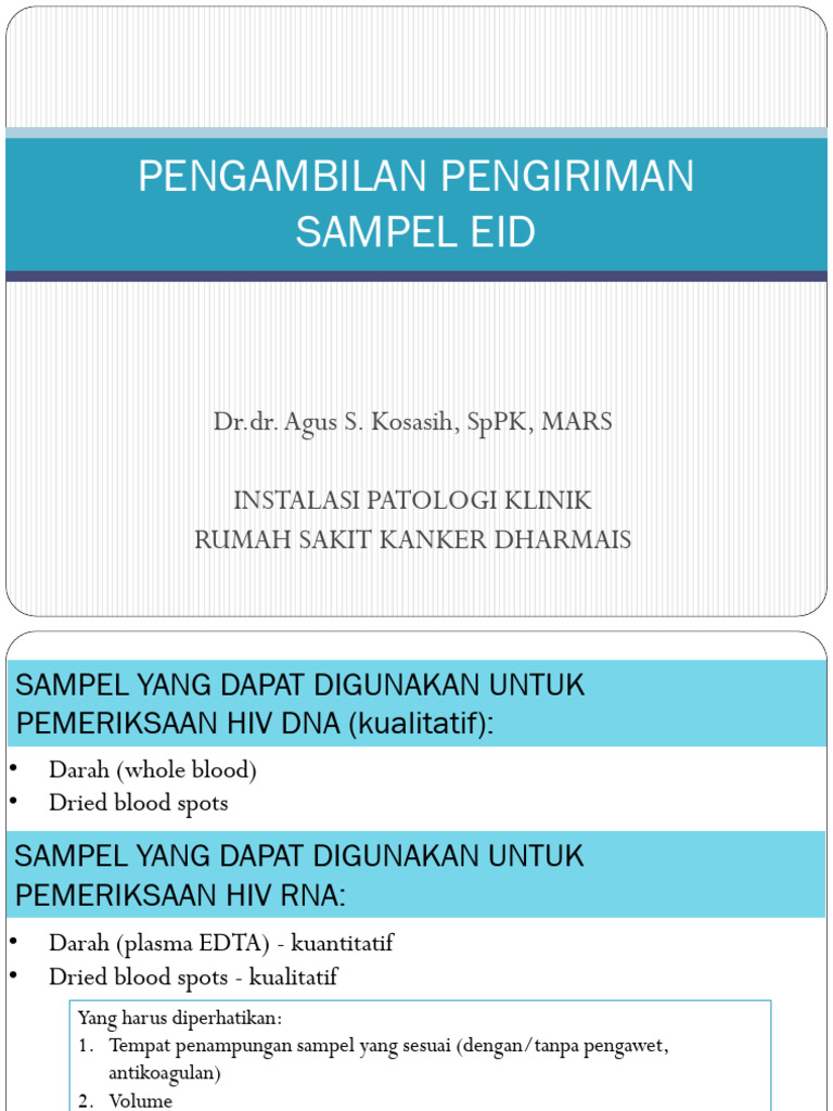 Cara Pengambilan Dan Pengiriman Sampel Untuk EID | PDF