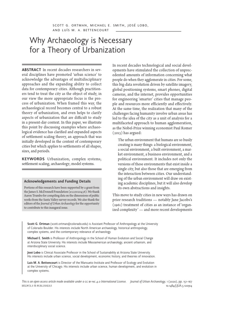 Ortman Et Al 2020 Why Archaeology Is Necessary For A Theory of ...
